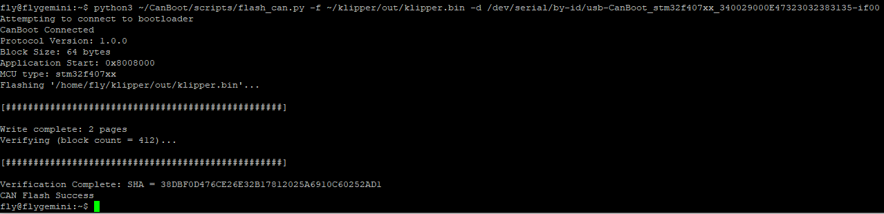 Fly-E3v2 Klipper firmware in USB to Can Bridge Mode | Mellow Products ...